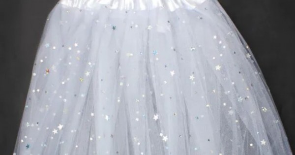 Child's Net Tutu - White with Stars
