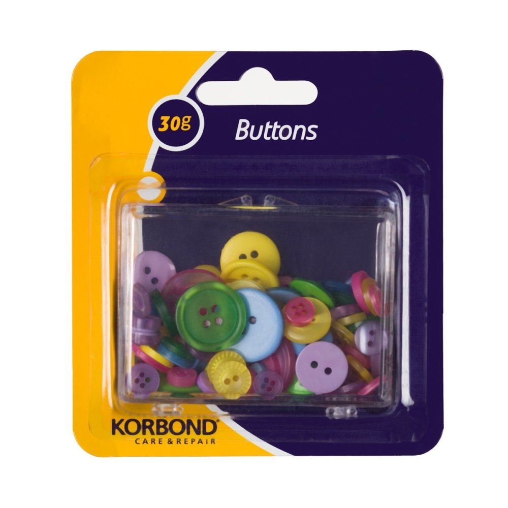 Korbond 30g Craft Button Pack