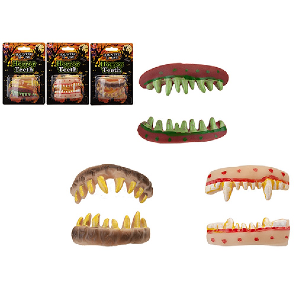 Single Horror Teeth on Blister - 3 assorted